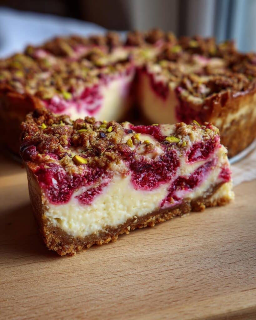 Pistachio Raspberry Crunch Cheesecake: 7 Divine Bites