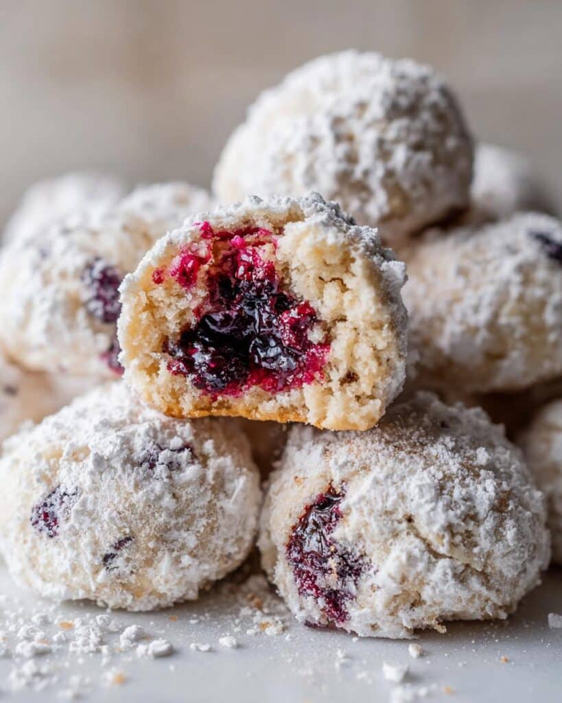 Blueberry Filled Almond Snowball Cookies: 7 Irresistible Bites